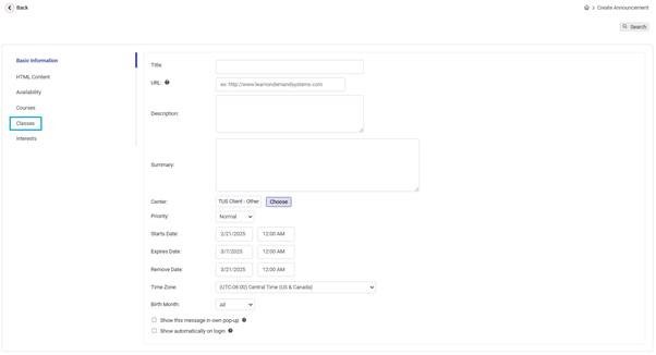 Introducing Class-Level Announcements | SimpliTrain LMS : SimpliTrain